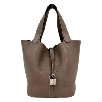 Herm&egrave;s Sac seau Picotin Lock MM en cuir Taurillon Cl&eacute;mence Pre-owned - Femme - Pre-owned - Beige - Taille: ONE Size