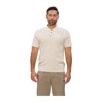 Profuomo Polo SS Cotton Linen - - Tops - Herren - Beige - 2XL