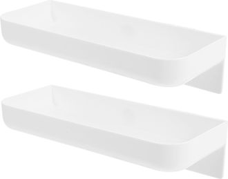 BESPORTBLE PAMINGONO 2 St&uuml;ck Nagelfreies Wandregal aus PP f&uuml;r Badezimmer und K&uuml;che Wei&szlig;es Aufbewahrungsregal mit Spritzschutz Robustes Ablagefach f&uuml;r Kosmetik un