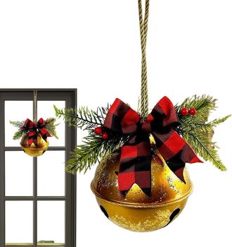 Generico Riesige Weihnachtsglocken | Weihnachtsdekoration mit Schleife, metallisch in Glockenform f&uuml;r Veranda, Garten, Hof und Winterpartys im Freien