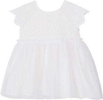 Vertbaudet Minikleid Baby Kleid mit Stickerei und T&uuml;llrock