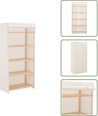 vidaXL The Living Store Kleiderschrank Wei&szlig; 79 x 40 x 170 cm Stoff - Kleiderschrank - Garderoben - Textilschr&auml;nke - Wei&szlig;er Kleiderschrank - Holzrahmen