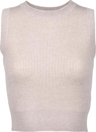 Brunello Cucinelli Femme, Pulls, Beige, Taille: 44 FR Pull ras du cou en cachemire