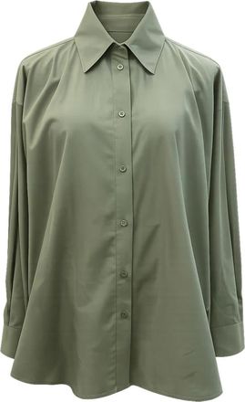 Simona Corsellini Femme, Blouses et Chemises, Vert, Taille: 40 FR Camicia collo italiano e aperture sul dietro