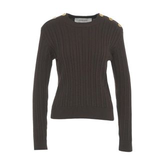 Golden Goose Elegant Cable-Knit Sweater Marrone Aw25 - - Knitwear - Damen - Braun - L