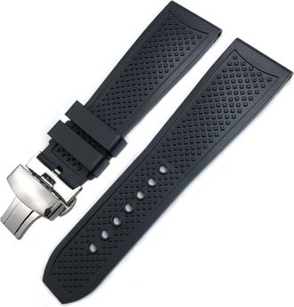 Generic 22 mm 24 mm Gummi-Uhrenarmband, 23 mm, passend für DE Tank Solo Santos, wasserdichtes Silikon-Uhrenarmband, Schmetterlingsschnalle