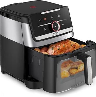 T-fal Easy Fry Silence Hei&szlig;luftfritteuse, 7 L Fassungsverm&ouml;gen, Silent-Technologie, Smart Assist System, bis zu 8 Portionen, abnehmbare Front mit Sichtfenst