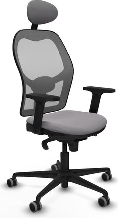 Piqueras y Crespo Call Center Jorquera St&uuml;hle mit 2D-Armen, h&ouml;henverstellbarer Lendenwirbelst&uuml;tze und festem Kopfteil, ausgestattet mit 5 Positionen, Grau/Grau