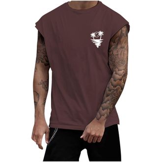 Generic Tanktop Herren, Sommer Tank Top Herren Sport, Muskelshirts Lustig &Auml;rmelloses Mit Muster Rundhals Tanktops M&auml;nner Fitness Tr&auml;gershirt Locker Achselshir