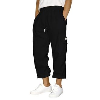 Generic Pantalon cargo 7/8 Baggy pour homme - Pantalon de jogging - Pantalon de sport avec poches lat&eacute;rales - Jambe large - Pantalon de randonn&eacute;e - Pantalon d