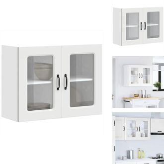 vidaXL Armoire murale de cuisine avec porte en verre Kalmar blanc - Armoire Murale De Cuisine - Armoires Murales De Cuisine - Meuble Mural De Cuisine