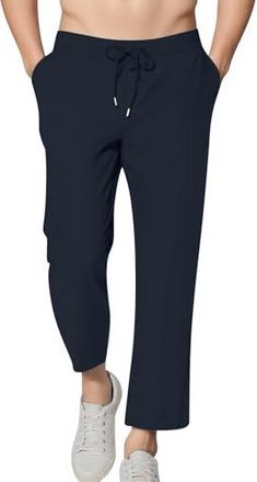 Generic Pantalon de jogging pour homme, long &eacute;t&eacute;, d&eacute;contract&eacute;, ample, l&eacute;ger, respirant, confortable, pantalon de plage avec taille &eacute;lastique, entra&icirc;nement, co