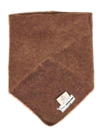 Uma Wang Womens Scarf Triangular Alpaca-Blend Brown Scarfs