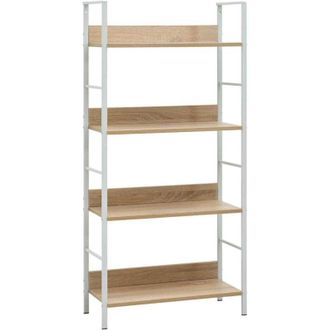 vidaXL B&uuml;cherregal 4 Regalb&ouml;den Eiche 60&times;27,6&times;124,5 cm Holzwerkstoff Vidaxl