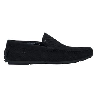 Estro & Luminara Homme, Chaussures, Noir, Taille: 41 EU Perforated Nubuck Mocassins