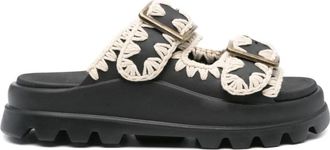 Mou Femme, Chaussures, Noir, Taille: 38 EU Sandales Brod&eacute;es