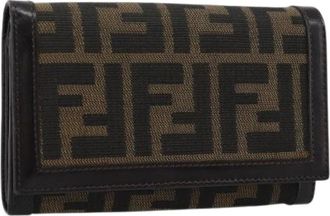 Fendi Portefeuille bifold Fendi Zucca doccasion - Femme - Pre-owned - Brun - Taille: ONE Size