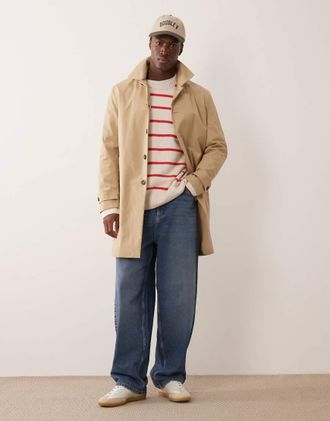 Mango Trenchcoat aus Baumwollmix in Beige-Neutral