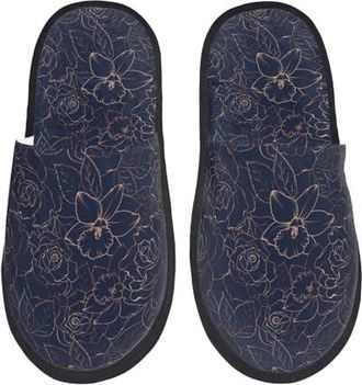 Generic Bleu Marine Fonc&eacute; Homme Femme Slippers Confortable Chaussons Doux Pantoufles Pour Maison Hiver Int&eacute;rieur L