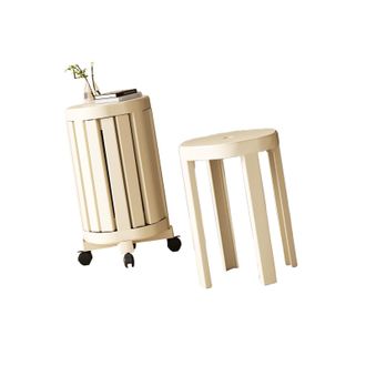 Generic Stapelbarer Couchtisch, 4-in-1-Plast-Sitzhocker, runde tragbare Barhocker, Keine Installation for Wohnzimmer-Sitz-Beistelltisch(Color 5)