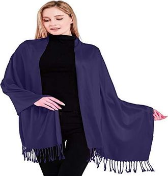 CJ Apparel Bleu Indigo Solide Couleur Unie Conception Népalaise Châle écharpe étole Wrap Secondes