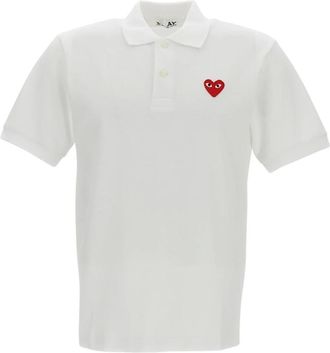Comme Des Gar&ccedil;ons Homme, Tops, Blanc, Taille: S Polo Red Emblem