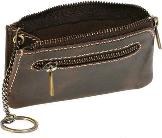 LEAS Schlüsseltasche natur robust mit 2 Ringen Echt-Büffel-Leder, braun Vintage-Collection