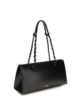 Jil Sander Womens Tangle Shoulder Bag Black Calf Leather Bos Taurus