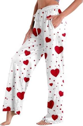 Generic Pantalon de Saint-Valentin d&eacute;contract&eacute; &agrave; la mode pour femmes 2026, blanc, 3XL