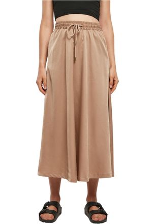 Urban Classics Damen Ladies Satin Midi Skirt, Beige, S