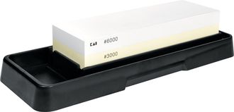 Kai Kombi-Schleifstein, Körnung: 3000/6000 - Japanischer Messerschärfer Polierabzug maximale Schärfe - Stein Abziehstein 3000 6000 Wetzstein für Messer Wh