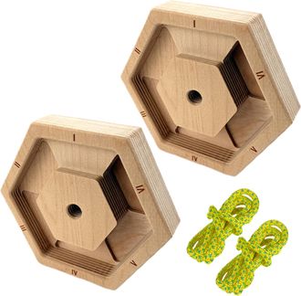 Generic Fingertrainer - Unterarmtrainer 15x13x3 cm, sechseckiges Holztrainer, tragbares Hangboard f&uuml;r Klimmz&uuml;ge mit Seilen | Fingergrifftrainer f&uuml;r Fingertrai