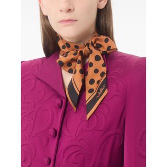 Valentino Garavani Polka-Dot Silk Scarf - Orange