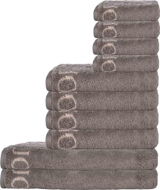 Joop Handtuch Set, 10-TLG. - Classic, 2X Duschtuch, 4X Handtuch, 4X G&auml;stetuch Braun Set