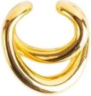 Charlotte Chesnais Charlotte Chesnais, Femme, Accessoires, Jaune, Taille: ONE Size Boucle dOreille Initiale en Or Design Crois&eacute;