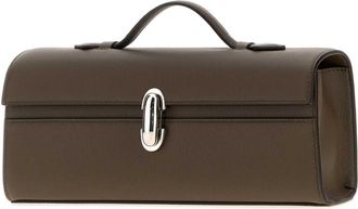 Savette Womens Mud Leather Slim Symmetry Handbag Mink Borse A Mano Bag