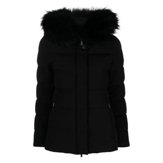 Moorer Femme, Vestes, Noir, Taille: 36 FR Veste en Fourrure Noire