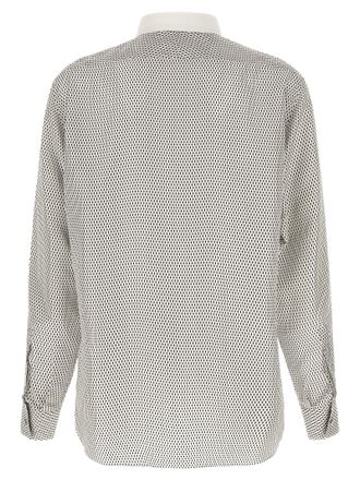 Tom Ford Micro-Geometric Print Silk Shirt - White