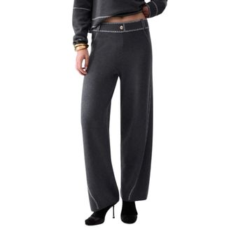 Liu Jo Pantalon large Tf6077 Ms59L - Femme - Pantalons - Gris - Taille: 42 FR