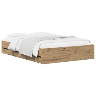 vidaXL Telaio Del Letto Con Storage Rovere Artigianale 120 X 200 Cm Vidaxl