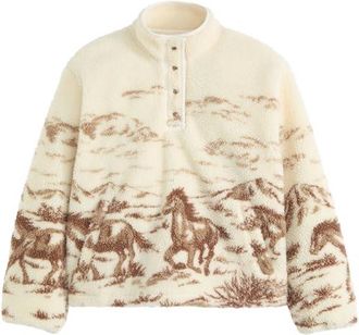 Levi's Kasey Sherpa Pullover Ow Jacket, Wild Horses Landscap, L Femmes