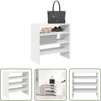 vidaXL The Living Store - vidaXL Schuhregale 2 Stk. Stapelbar Wei&szlig; 60x30x30,5 cm