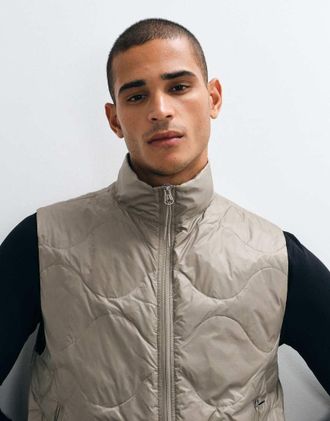 Arket gilet matelass&eacute; motif oignon en duvet marron