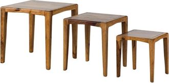 Massivmoebel24 ANCONA 112 Table dappoint en bois de sheesham - laqu&eacute; / marron 50x50x50