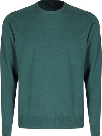 Drumohr Maglia Girocollo Lana Cash Baba - Homme - Pulls - Vert - Taille: 2XL