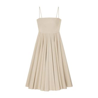 Givenchy Sliced Long Dress in Poplin - - Dresses - Damen - Beige - M