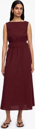 Arket Kleid Aus Seersucker -Rot