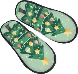 Generic Pantoufles Hommes Sapin de No&euml;l Flocon de neige de No&euml;l Confortable Chaussons Homme Unisex L&eacute;g&egrave;re Chausson Maison Int&eacute;rieur Adulte M