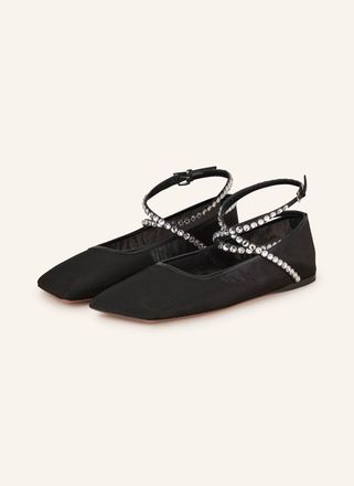 Amina Muaddi Amina Muaddi Ballerinas Ane Mit Schmucksteinen schwarz