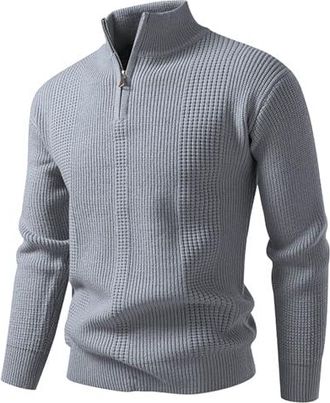 Generic Pull Sweater Col Rond Manches Longues Homme Basique Moderne Slim Fit pour Automne Hiver Confortable en Coton Pull-Over 2 Boutons Haut de Qualit&eacute; Anti-